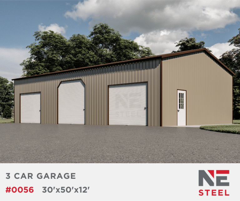30'x50'x12' Steel Garage - Northedge Steel