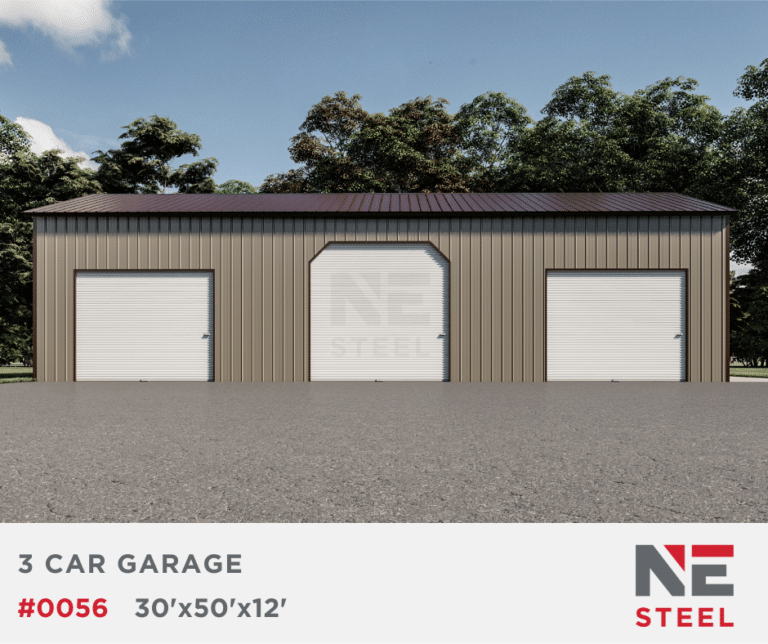 30'x50'x12' Steel Garage - Northedge Steel