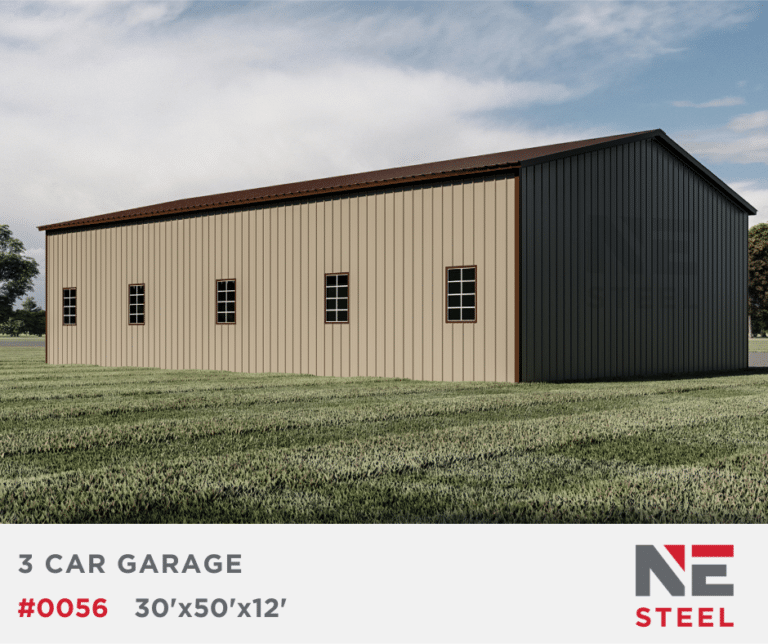 30'x50'x12' Steel Garage - Northedge Steel